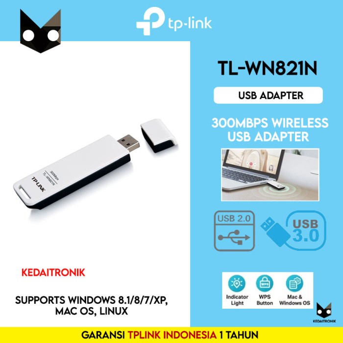 Tplink Adapter TL-WN821N USB 300Mbps Wireless MIMO Easy TLWN821N ...