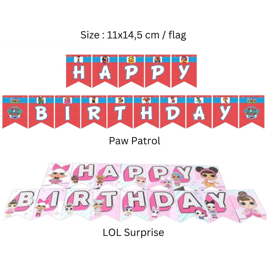 Hbd Banner Paw Patrol Lol Surprise / Happy Birthday Writing Flag ...