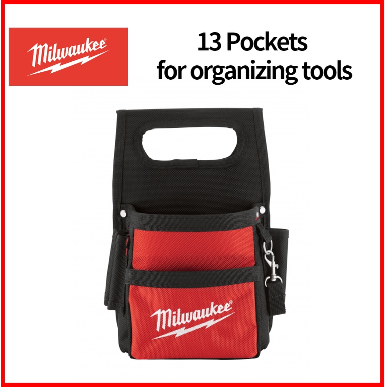 Milwaukee 48-22-8111 13-Pockets Heavy-Duty Compact Electricians Work ...
