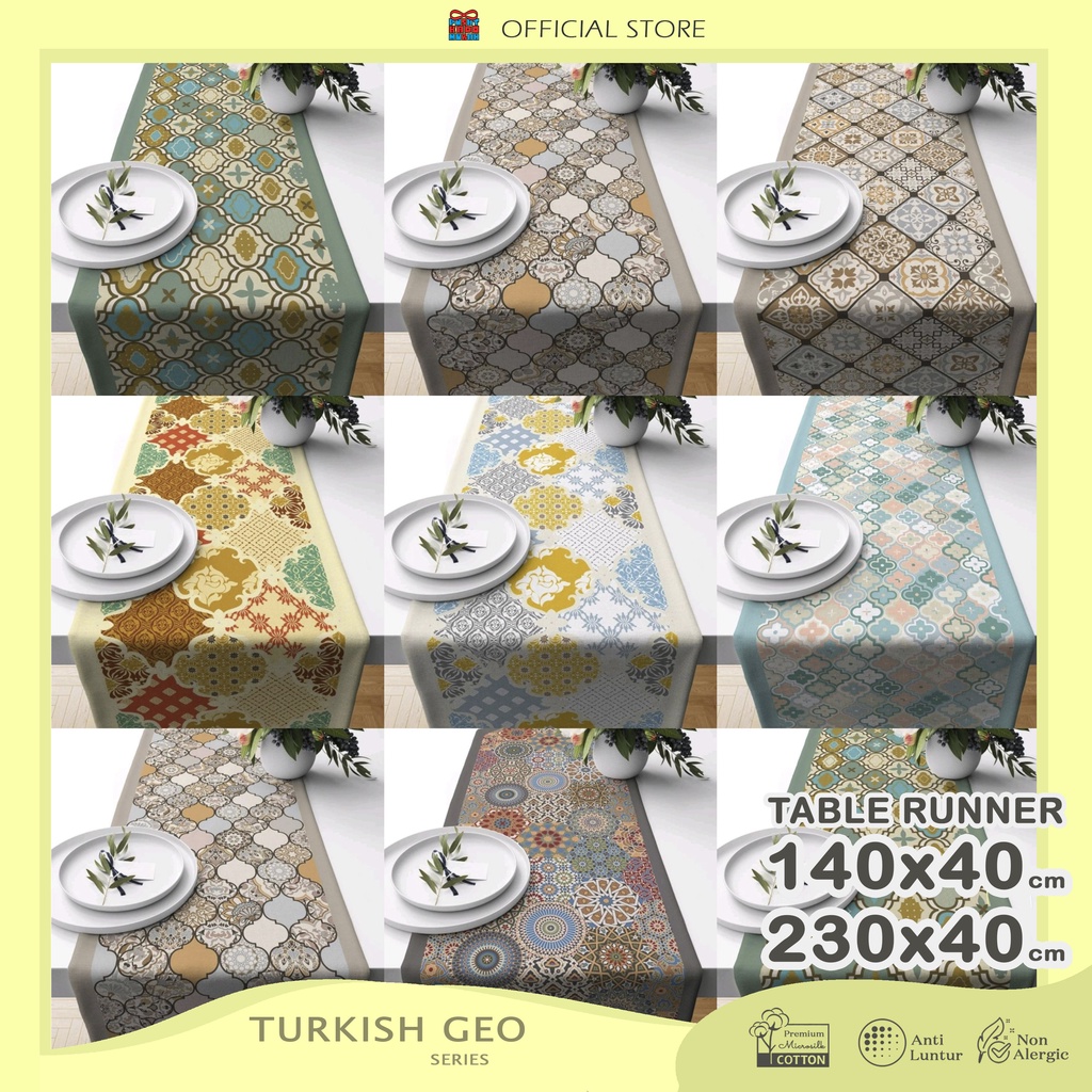 Table Runner Tablecloth Print Turkish Geo Motif 140x40 And 230x40 cm ...