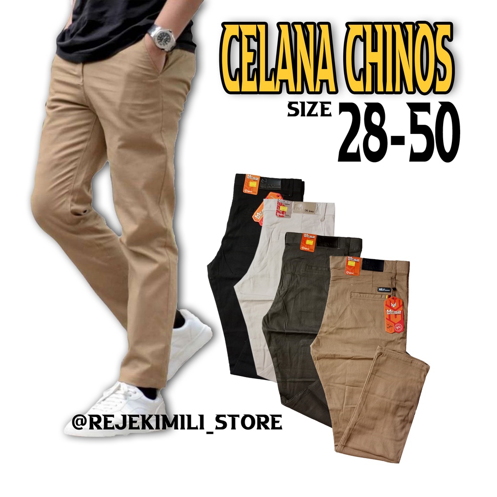 Men's Chinos Long Pants Big Size 28-50 Men's Chinos Cotton Diamond ...