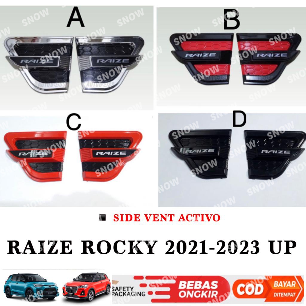 HITAM MERAH Side Vent Air Flow Toyota Raize 2021 2022 2023 2024 up ...