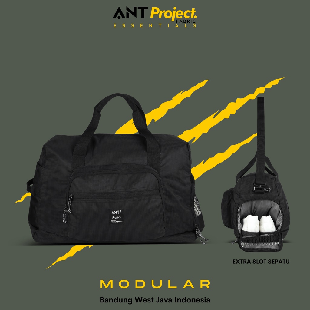 HITAM Ant PROJECT - Duffel Modular Gym Bag - Black - Sports Duffel Bag | Shopee Singapore