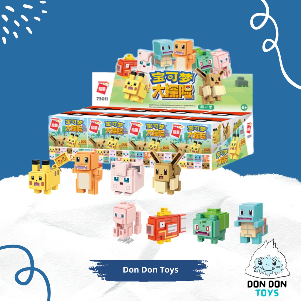 Diy 3D Block Bricks Toy Qman Pokemon Quest Blind Box Pokeball Pikachu ...