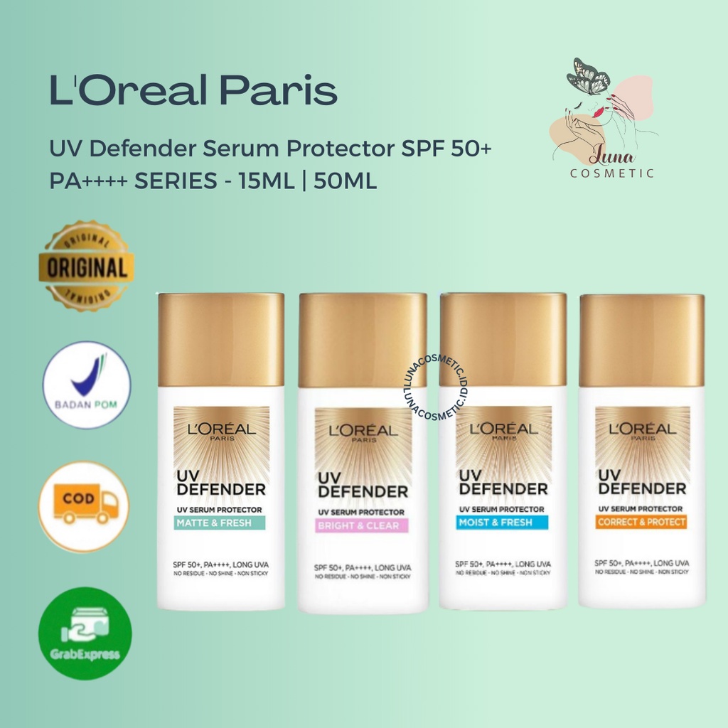 L'oreal Paris UV Defender Serum Protector Sunscreen - 15ml 50ml SPF50 ...