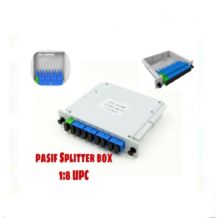 Passive Splitter PLC BOX FO 1:8 SC UPC Fiber Optic Passive Splitter FO ...