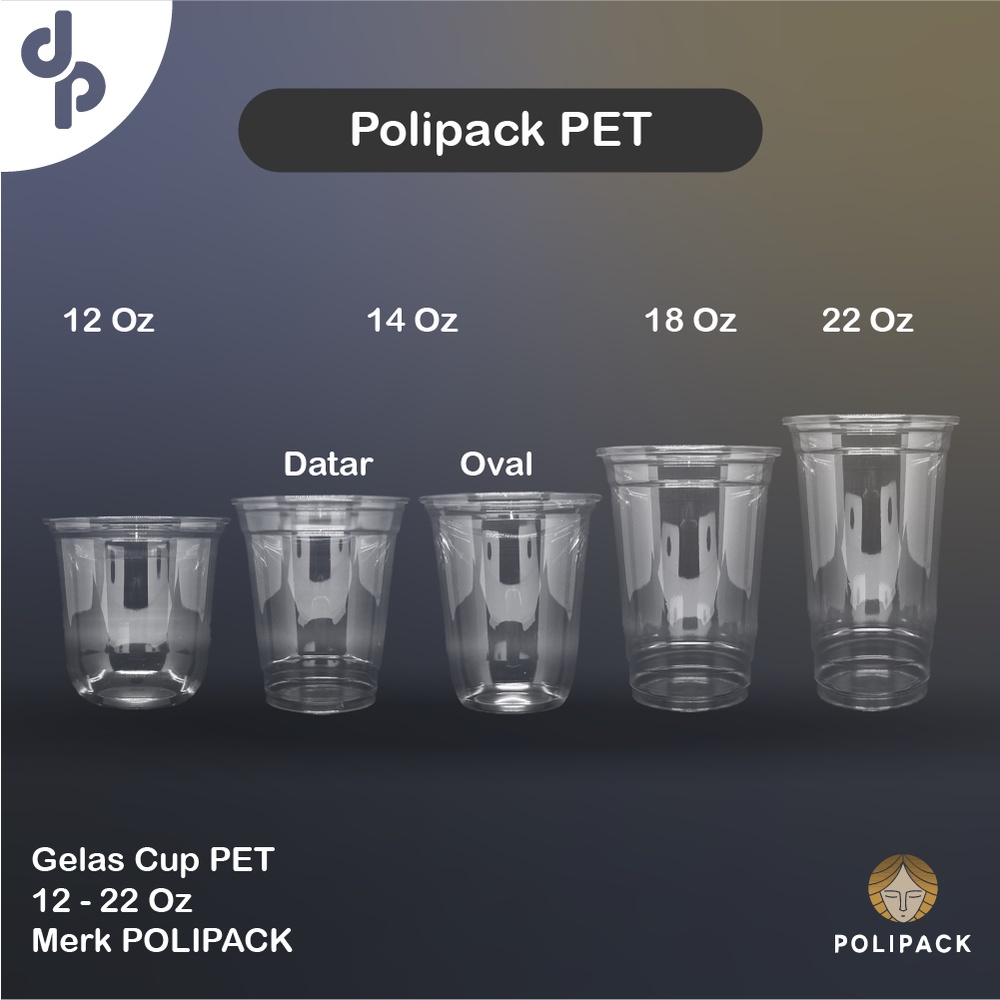 Polypack PET Cups 12 oz - 14 oz - 18 oz Clear Thick 50 pcs | Shopee ...