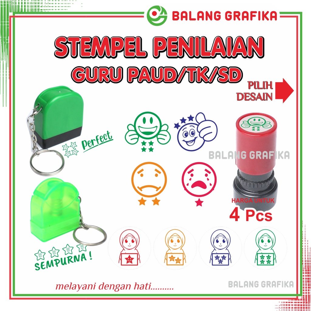 Kindergarten Paud Children's Assessment Stamp Star Value Stamp Smile ...