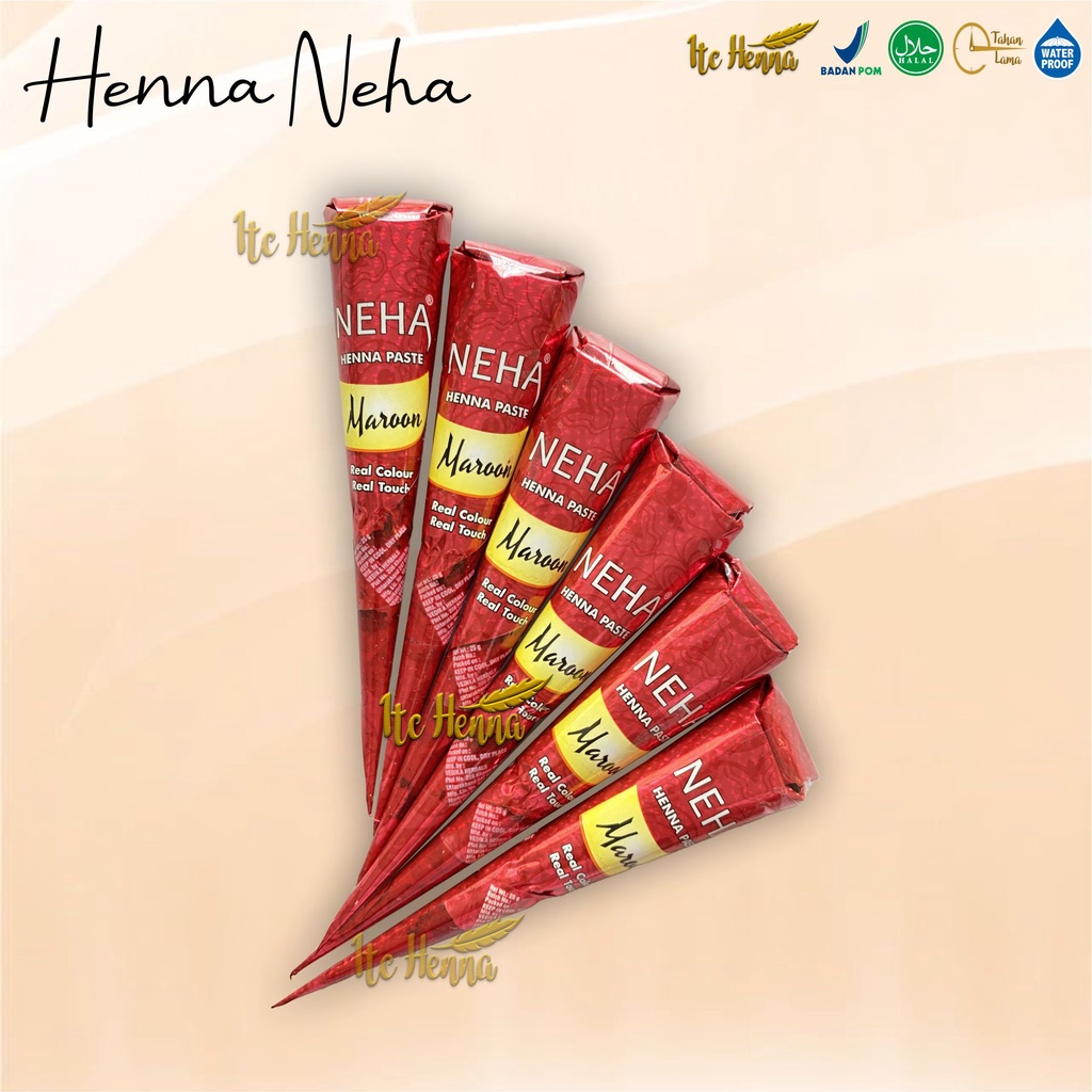 Neha Maroon Henna Cone (1/2 Box Contains 6 Cones) | Shopee Singapore