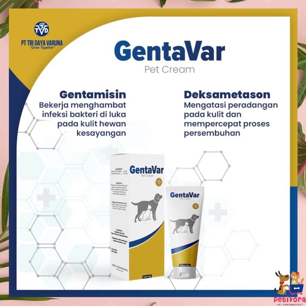 Gentavar Cat Dog Wound Medicine Ointment Dry & Wet Wound Cream 10gr ...
