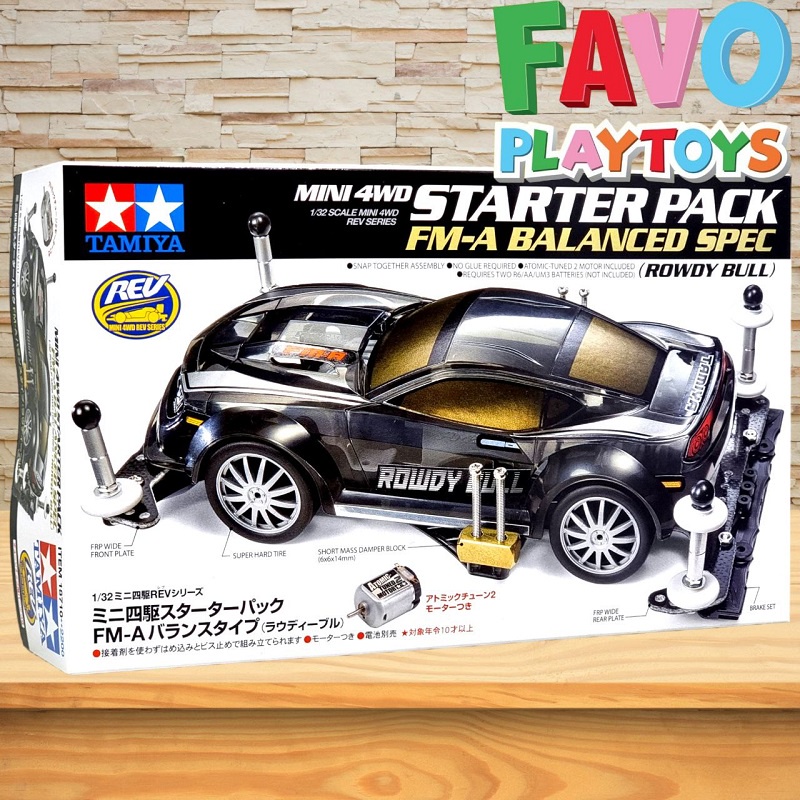 Tamiya Rowdy Bull Starter Pack FM-A Balanced Spec Mini 4WD REV Series ...