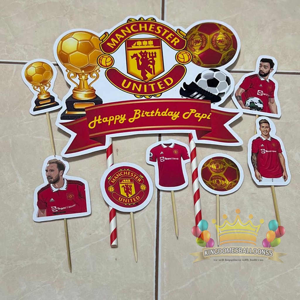 Manchester United Football Cake Topper Custom Name | Shopee Singapore