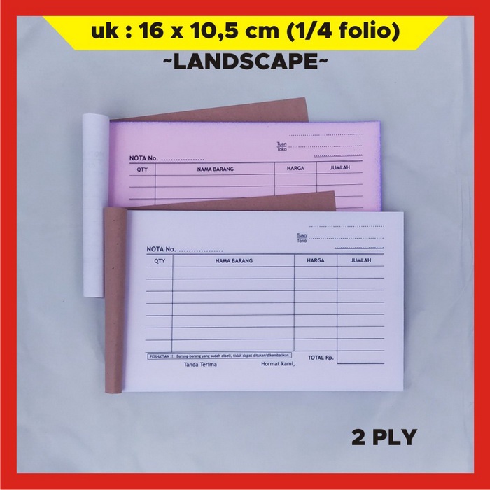 2-ply Double Grocery Store Notes Translucent Langung Kontan Selling And ...