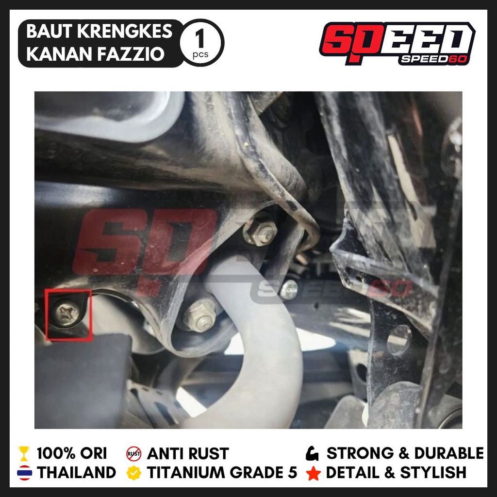 MESIN Titanium Probolt Right Engine Crankcase Bolt Yamaha Fazzio Freego ...