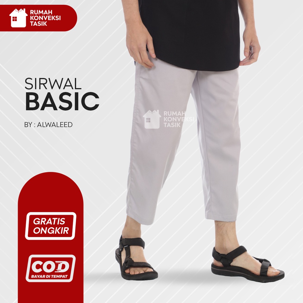 Al waleed moslem men's sirwal pants / light gray men's cingkrang pants ...