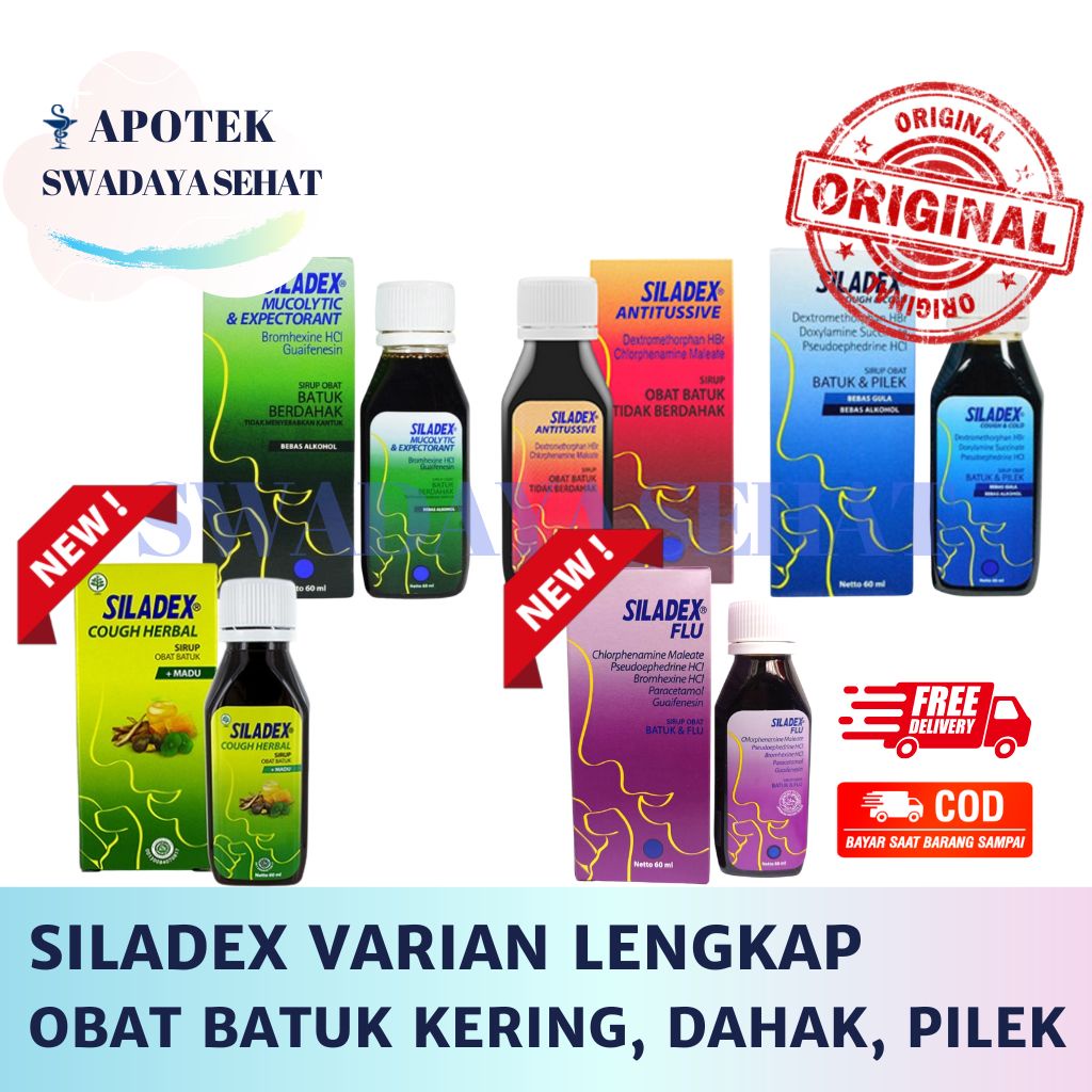 HIJAU UNGU MERAH Siladex Syrup 5 Variants Green Red Blue Cough Herbal ...