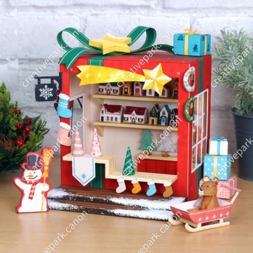 Diy Crafts Miniature Papercraft Papercraft Christmas Shop Design ...