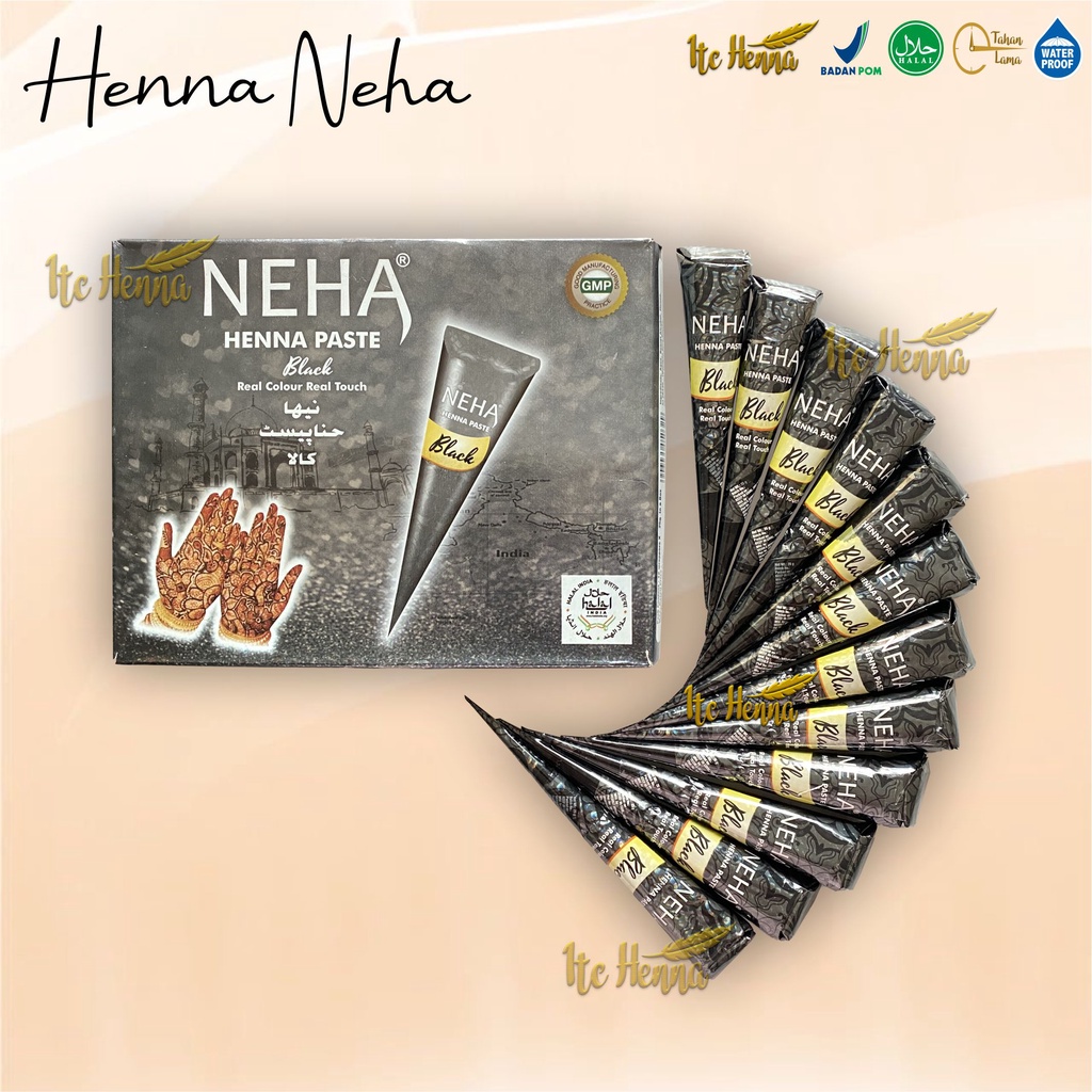 Neha Black Henna Cone (1 Box contains 12 Cones) | Shopee Singapore