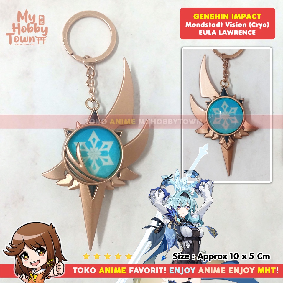GANTUNGAN Vision Genshin Impact Mondstadt Cryo Eula Lawrence Keychain ...