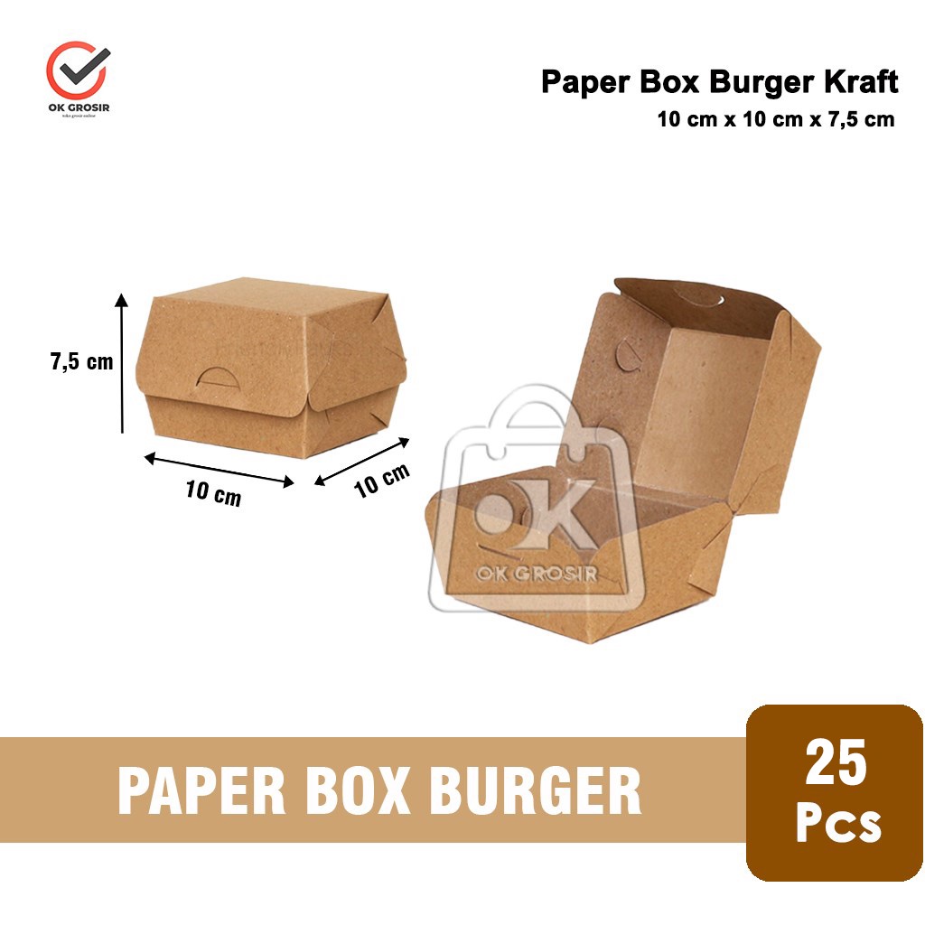 Kraft Burger Box/Burger Box/Food Packaging Box (25Pcs) | Shopee Singapore