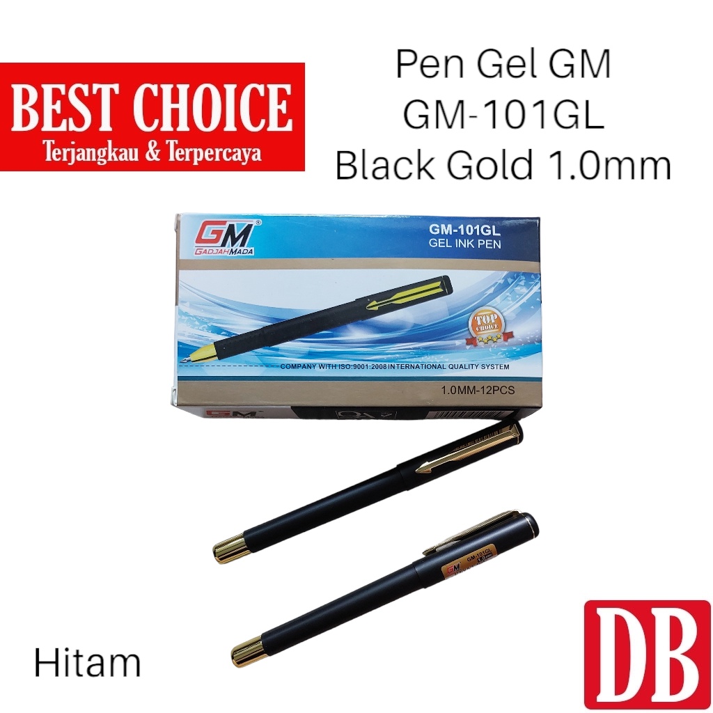 HITAM Gel pen / Ballpoint / pen Gadjah Mada GM-101GL & GM-100SL 1.0 mm ...