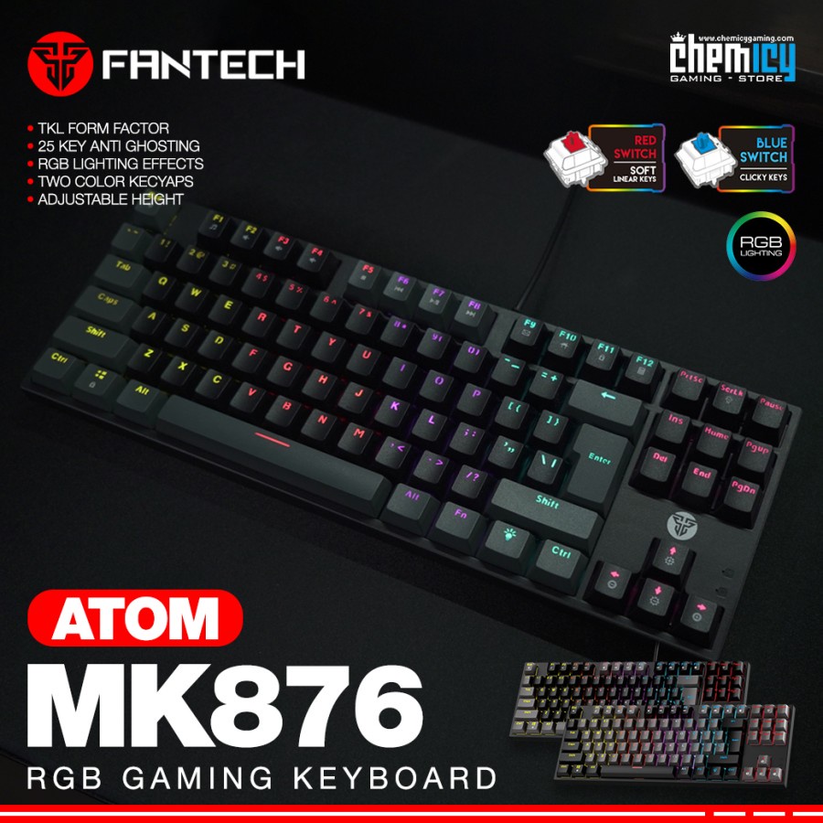 Fantech ATOM MK876 V2 TKL RGB Mechanical Gaming Keyboard | Shopee Singapore