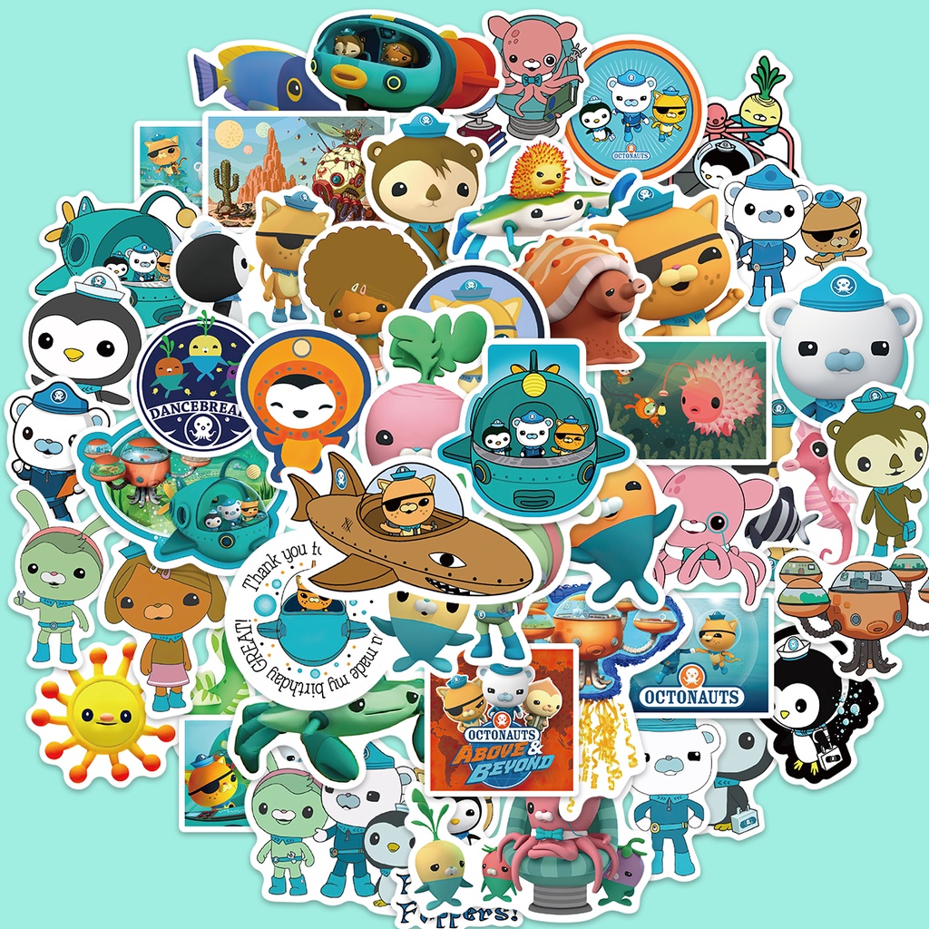 50pcs The Octonauts Cartoon Cute Stickers Cool Graffiti Kids DIY Book ...