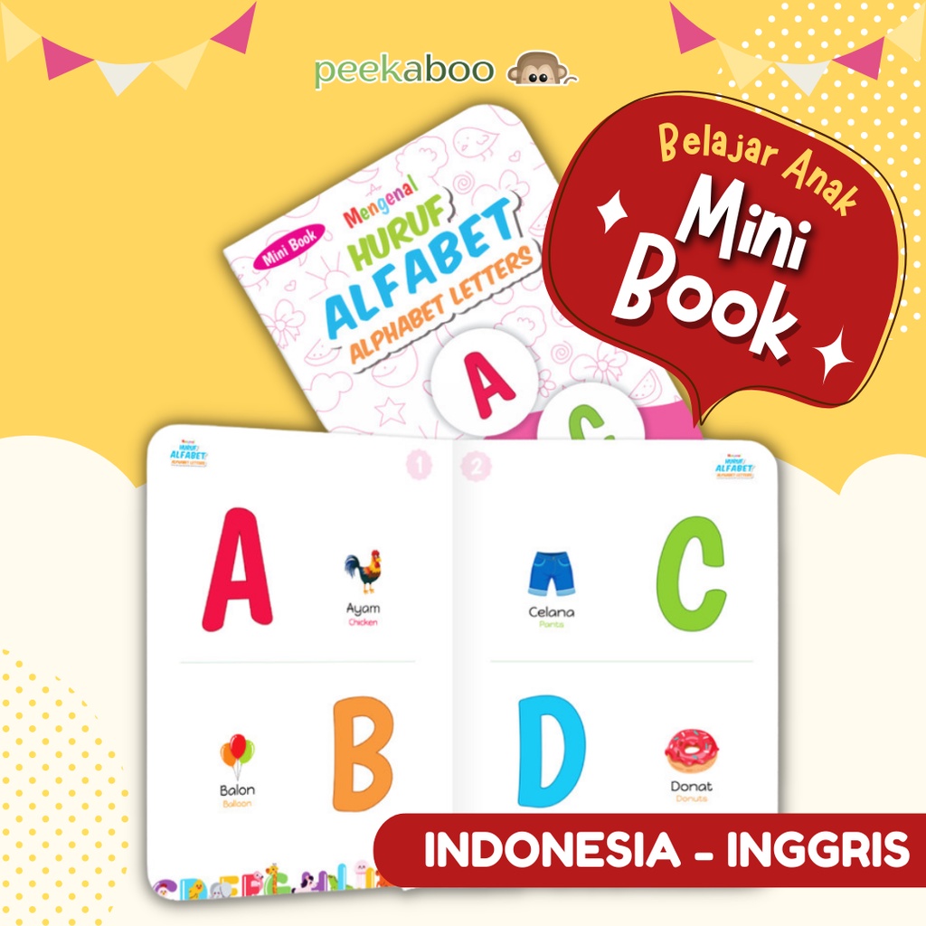 Mini BOOK - ALPHABET | Toddler LEARNING BOOK | Babies BILINGUAL ENGLISH ...