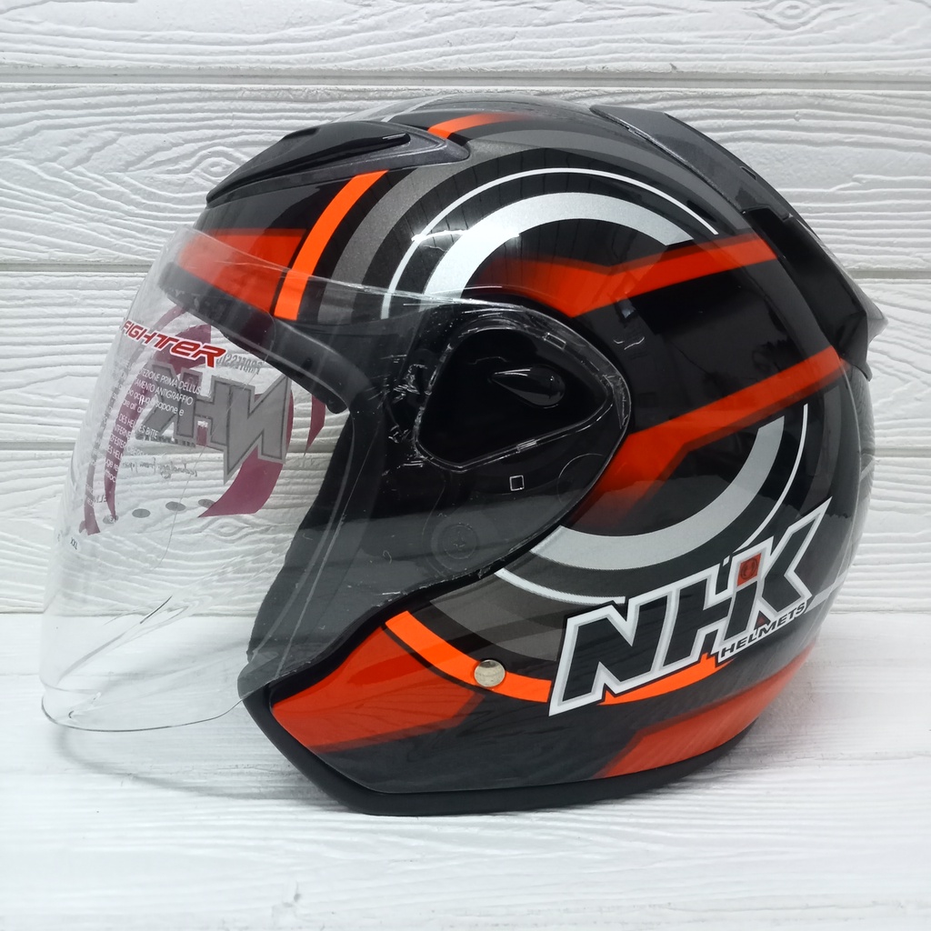 NHK R6 Half Face Motif Xion Black Red Single Visor Helmet | Shopee ...