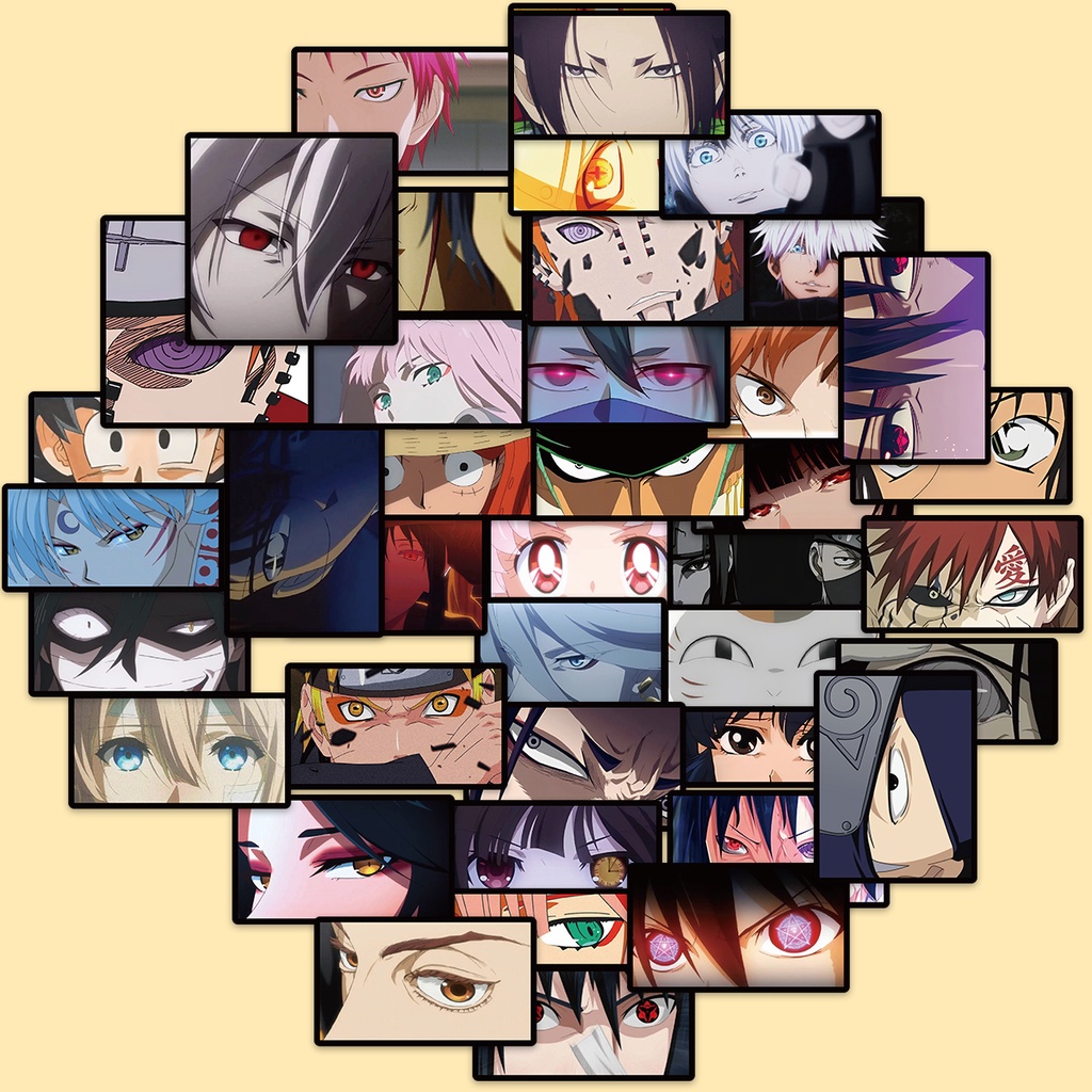 40pcs Japanese Anime Character Eyes Sticker For Kids Book Skateboard ...
