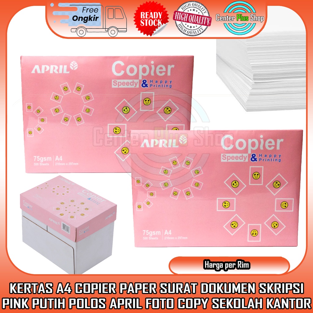 MERAH April A4 Paper 75 Gsm Gram Gr Copier April White Plain Paper ...