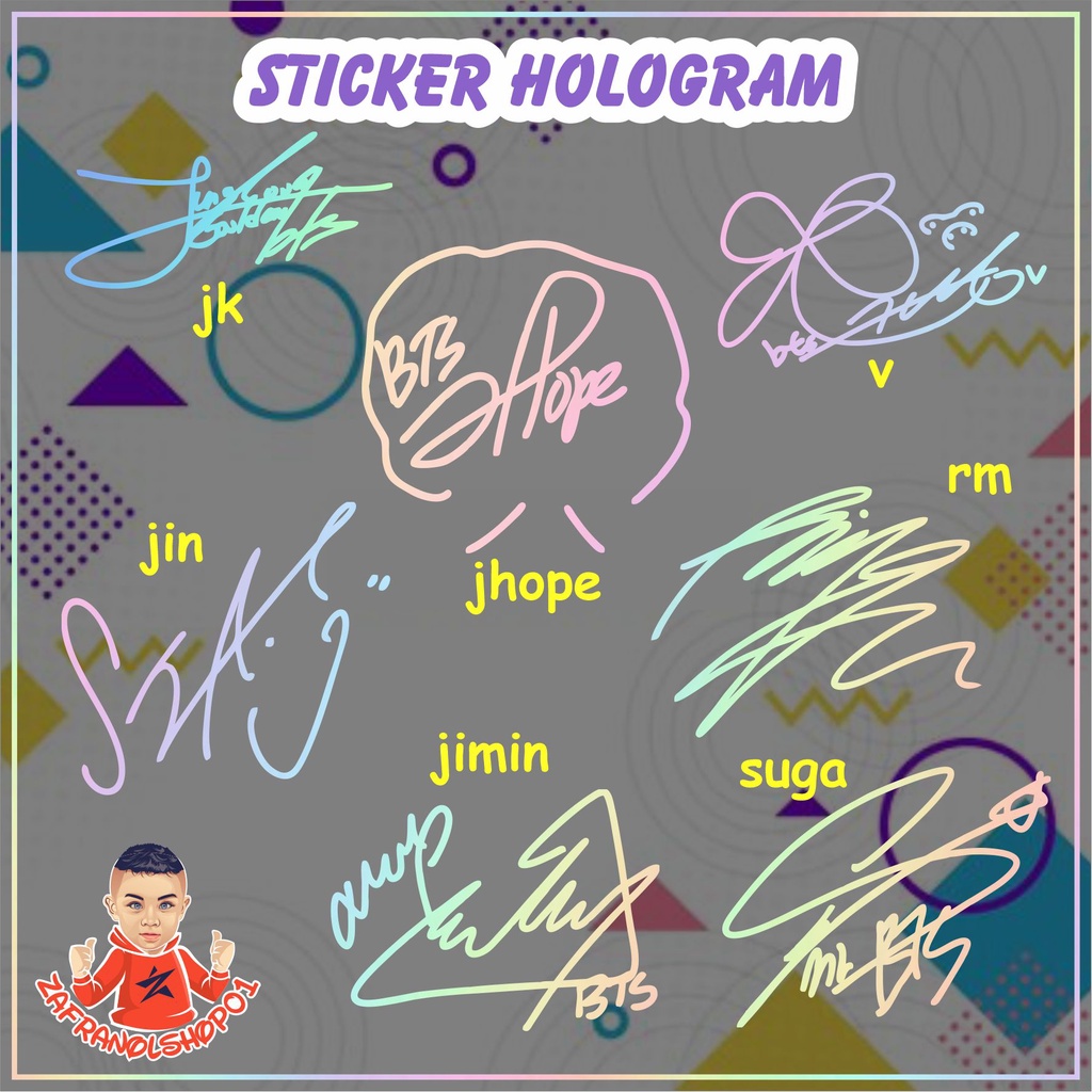 Bts Rainbow HOLOGRAM Sticker BTS SIGN AUTOGRAPH Signature | Shopee ...