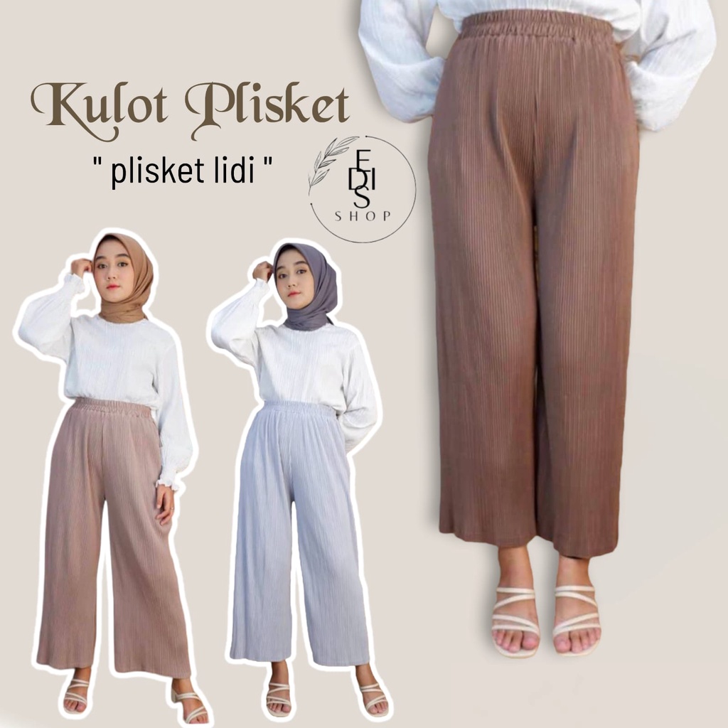 Plisket stick culottes / plisket stick culottes hyget material | Shopee ...
