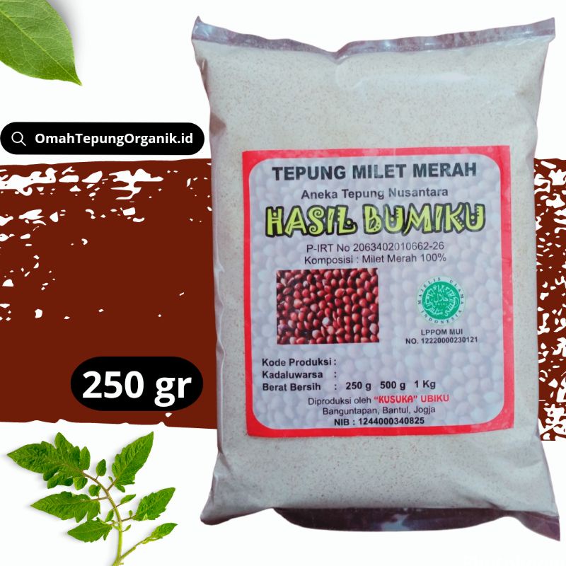 MERAH Red Millet Flour packaged 250 grams/Red Millet Flour packaged in ...