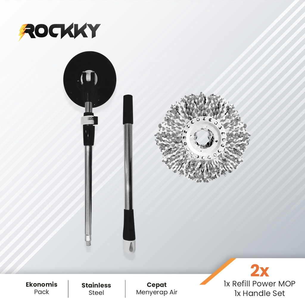 Rockky Bundling Handle Set Power Mop Handle Mop & Refil Power Mop ...