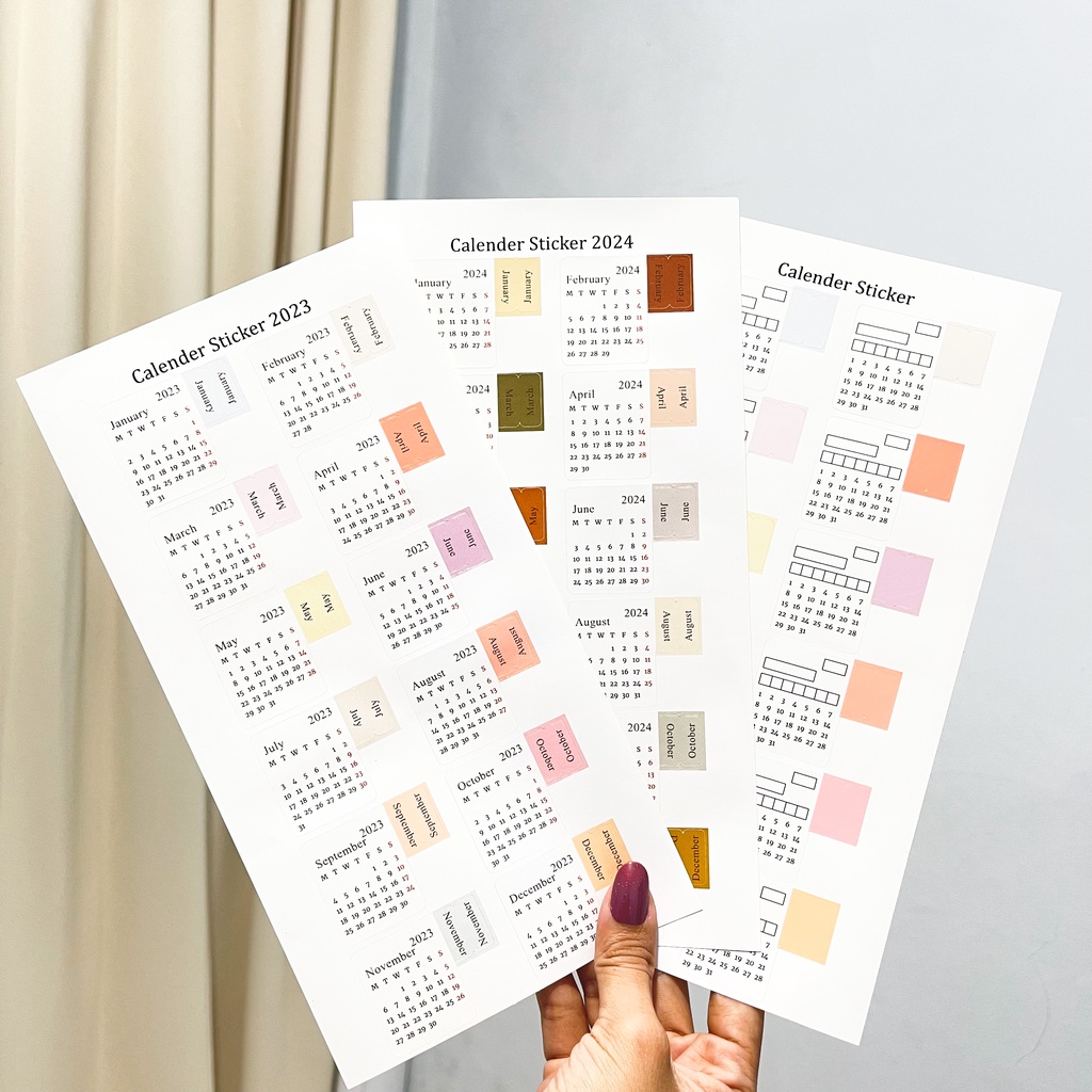 2024 2025 Mini One Year Diary Bookmark Divider Calendar Sticker Undated ...