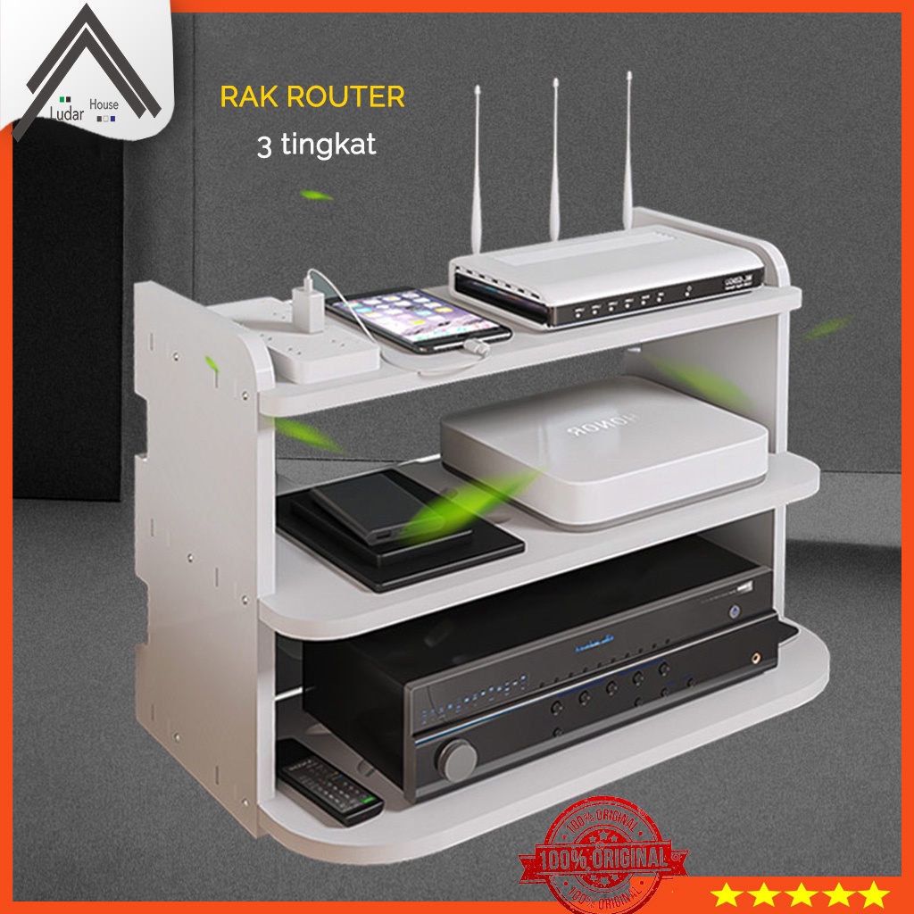 Hanging Rack Place Set Top Box Wifi Router Modem 3-tier DVD Rack ...