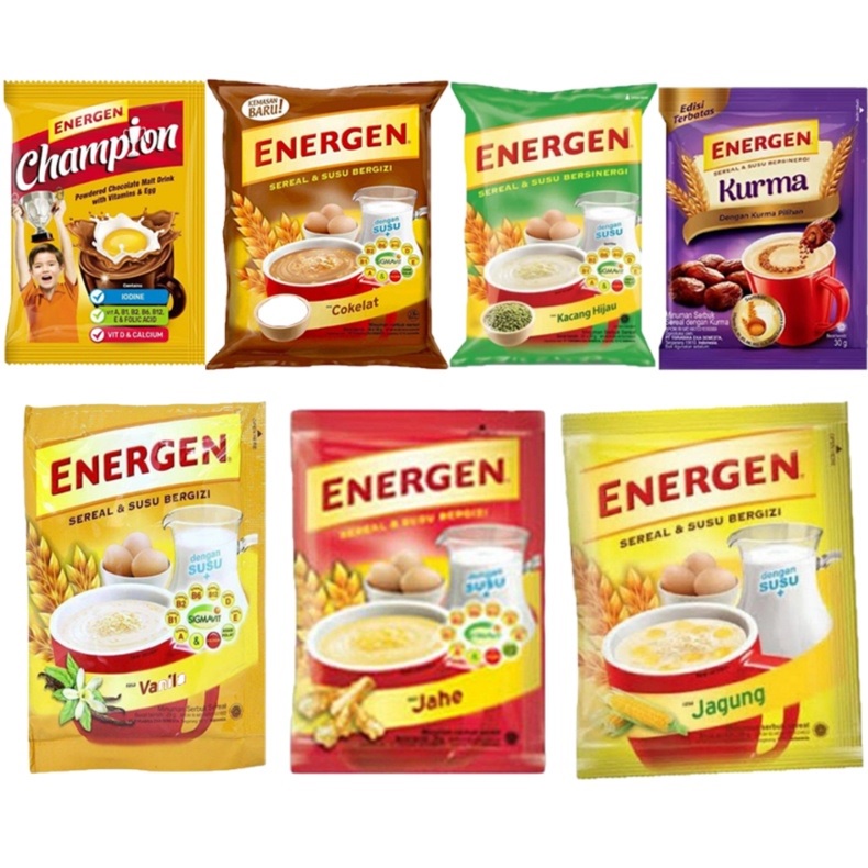 Energen Cereal Milk Sachet contains 5 Sachets All Variants | Shopee ...