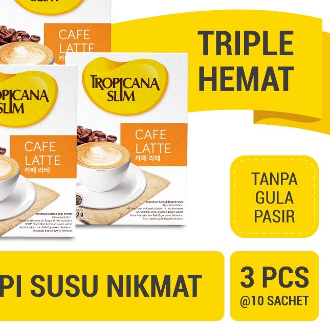 Triple Pack - Tropicana Slim Cafe Latte 10 Sachets 14 grams - Delicious ...