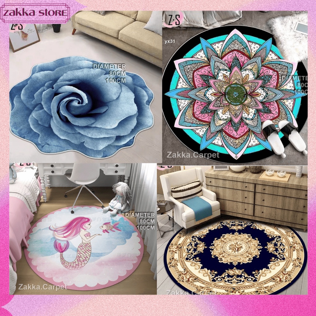 Zakka STORE Round Carpet Polyster Velvet Diameter 100Cm And 80Cm ...