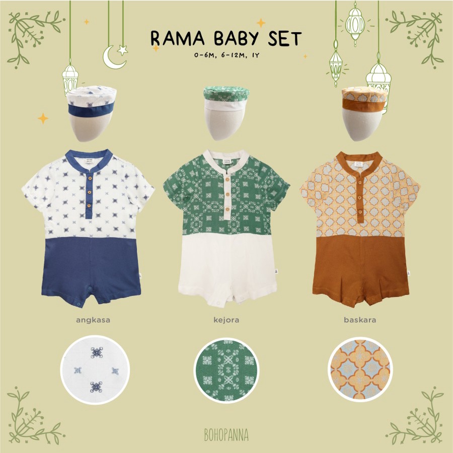 Bohobaby RAMA SET / IBRAHIM SET BohoPanna Children's KOKO Suit / Boys' Raya KOKO SET / Boho Raya ...