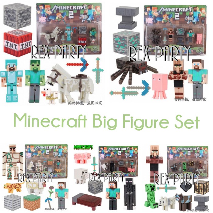 Must Have!! Minecraft Figure Set Large/Big Minecraft Figure Set ...