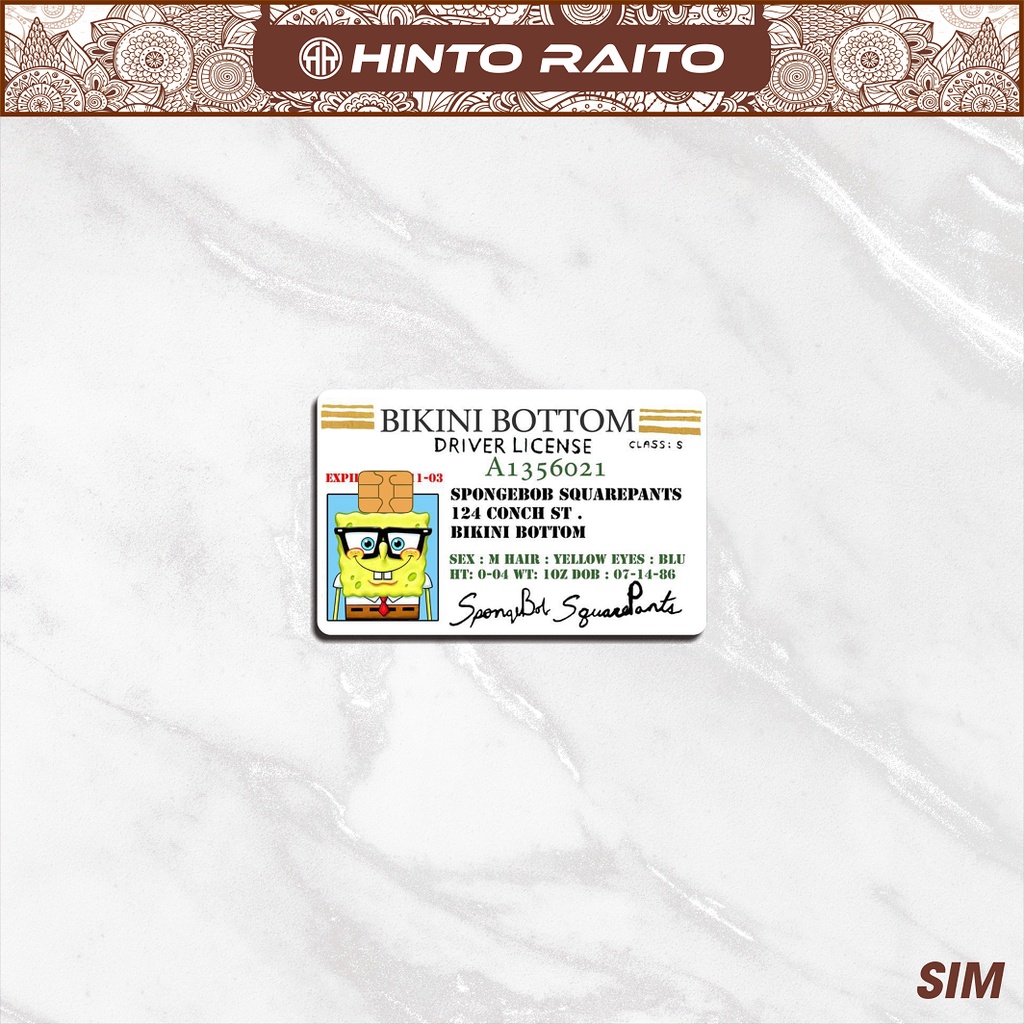 Spongebob SIM ATM Card Sticker - Emoney Flazz Vinyl Skin Card Sticker ...