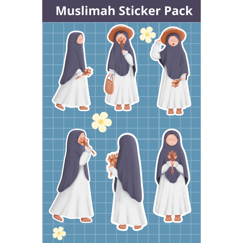 Islamic Sticker Cute Aesthetic Hijab Custom | Shopee Singapore