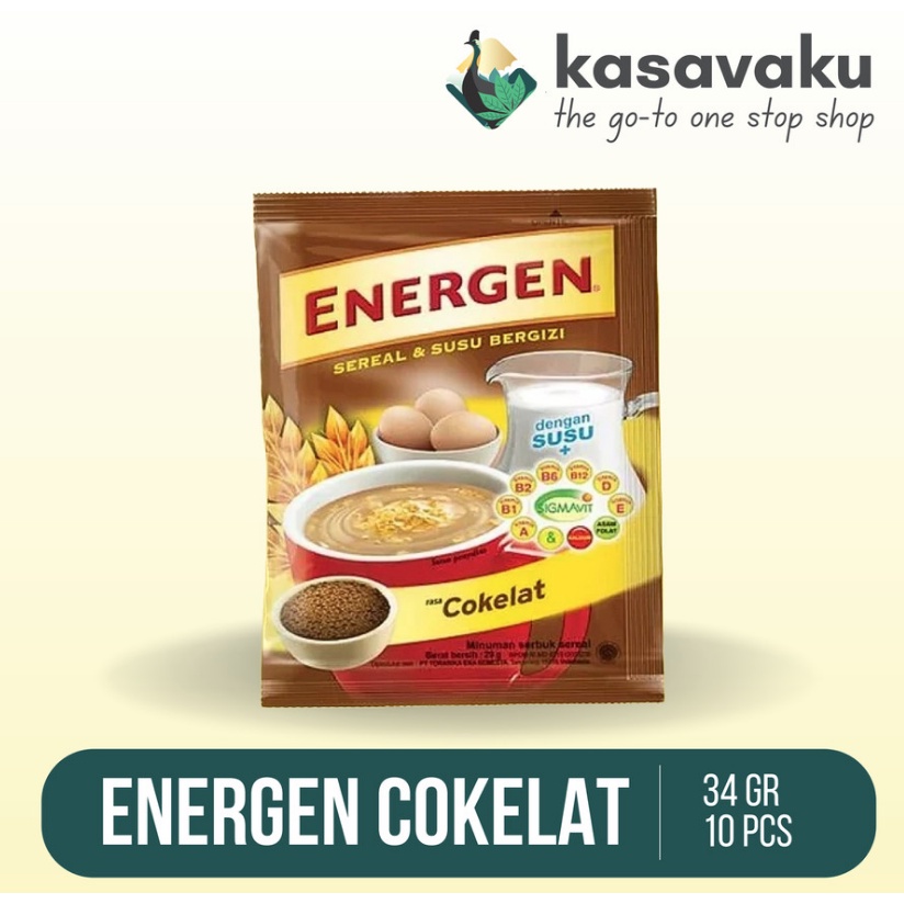 Energen milk cereal chocolate flavor sachet (1 pack contains 10 sachets ...