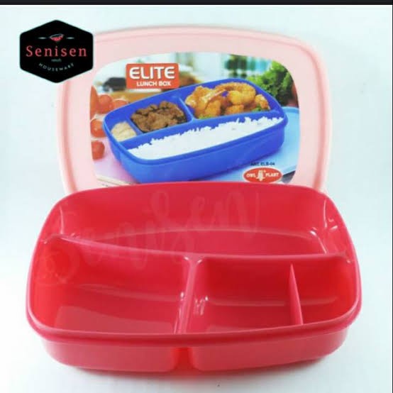 Lunch Box Ompreng Lunch Box 4 Sections Thick Plastic Strong Durable ...