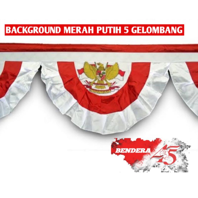 PUTIH MERAH 5-wave Red And White garuda background Flag I Flag Red And ...
