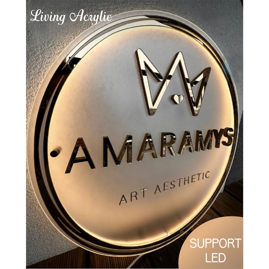 Exclusive Gold Acrylic Shop Nameplate Logo Clinic Coffee Shop Boutique ...