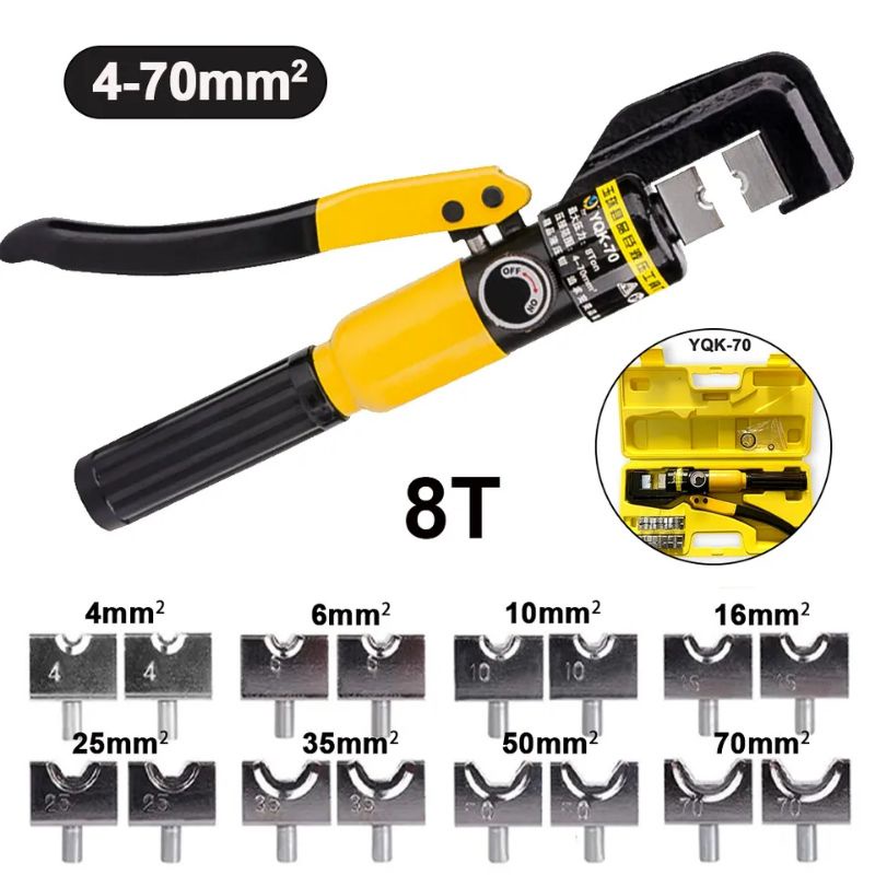 MESIN Hydraulic pliers, 4-70mm m2, Hydraulic Crimping pliers, YQK-70 8T ...