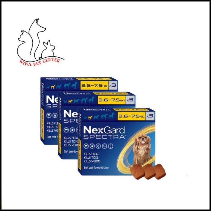 New!! Nexgard Spectra Small Dog 3.5 - 7.5 Kg S Demodex Flea Medicine ...